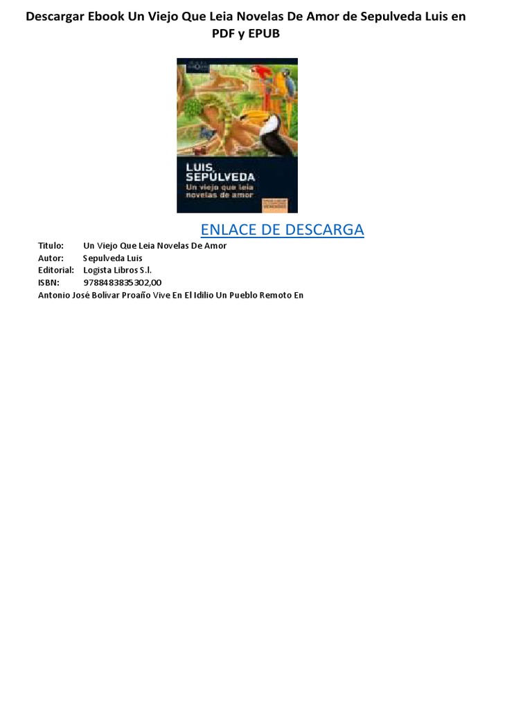 Un Viejo Que Leia Novelas de Amor de Sepulveda Luis PDF | PDF