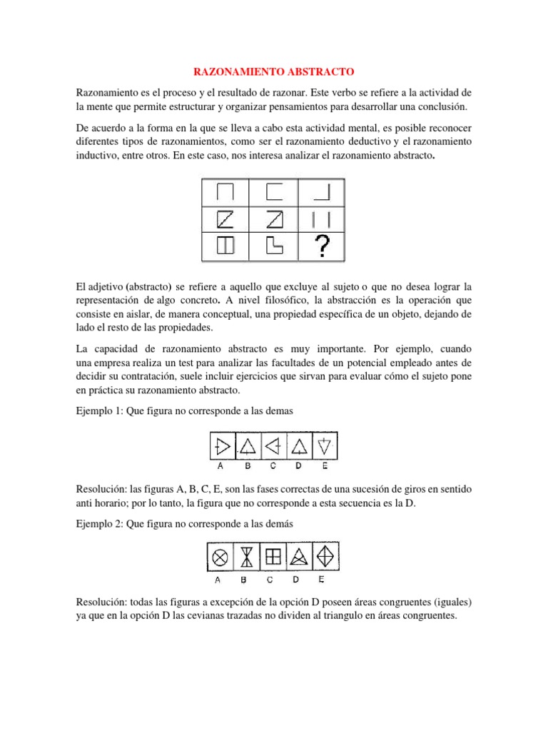 Razonamiento Abstracto | PDF | Abstracción | Ciencia cognitiva
