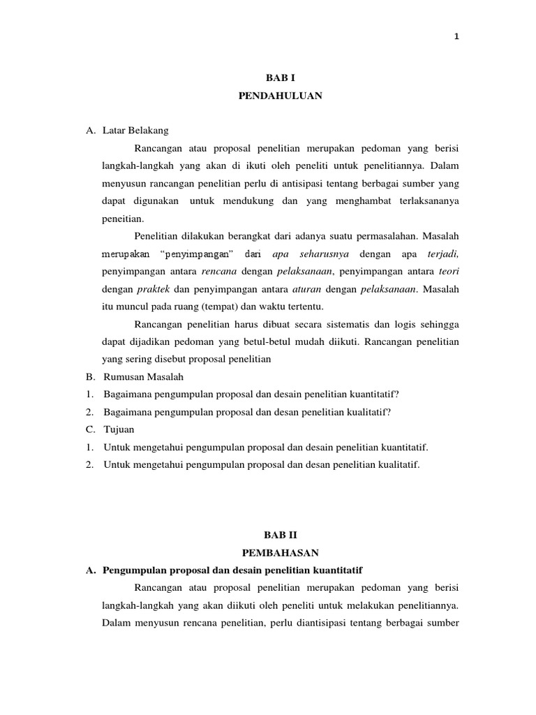 Rancangan Proposal Penelitian Sistematis | PDF