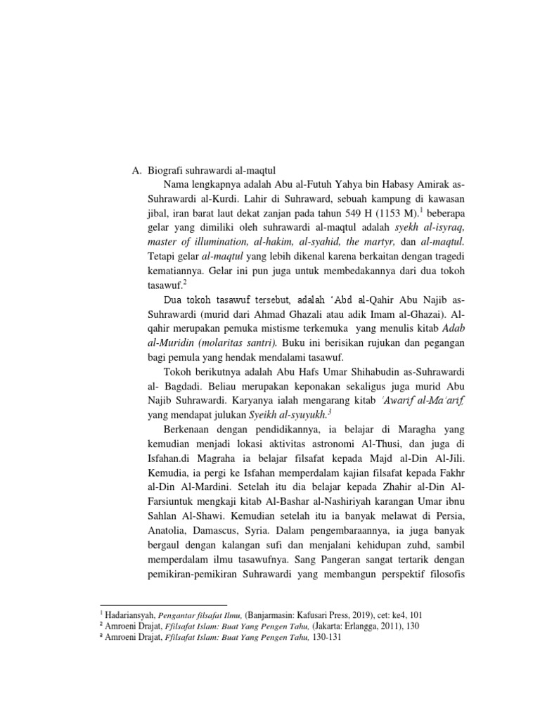 Biografi Singkat Suhrawardi Al-Maqtul | PDF