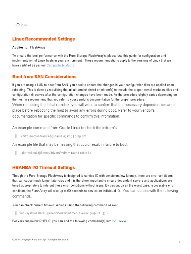 Linux+Recommended+Settings-Multipathing-IO Balance | PDF | Booting ...