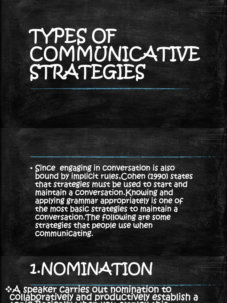 Types of Communicative Strategies | PDF | Conversation | Neuropsychology