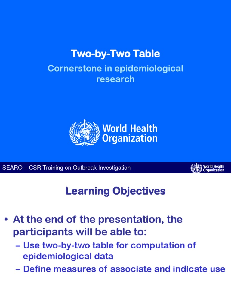 Two-by-Two Table: Cornerstone in Epidemiological Research | PDF ...