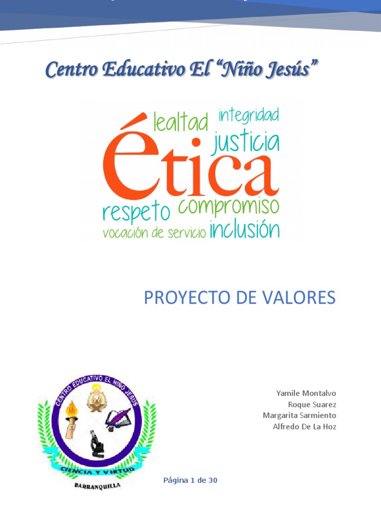 Proyecto de Valores | PDF | Actitud (psicología) | Educación primaria