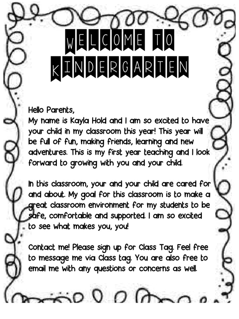 Parent Welcome Letter | PDF