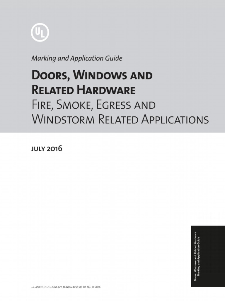 Doors, Windows and Related Hardware Marking and Application Guide UL ...