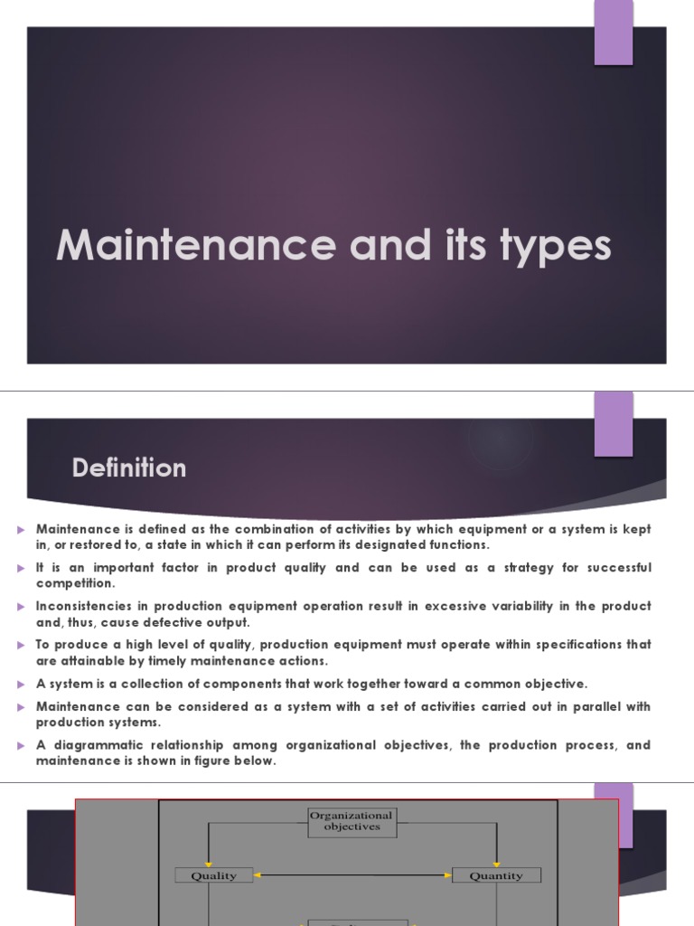 Types of Maintenance in Operations | PDF | Reliability Engineering ...