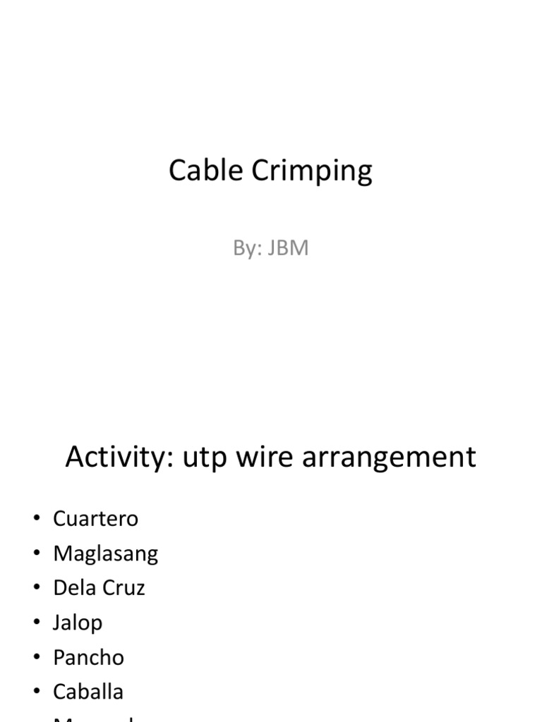 UTP Cable Crimping Guide | PDF