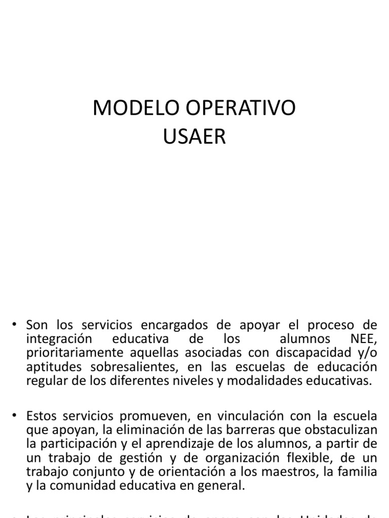 Modelo Operativo Usaer | PDF | Planificación | Evaluación