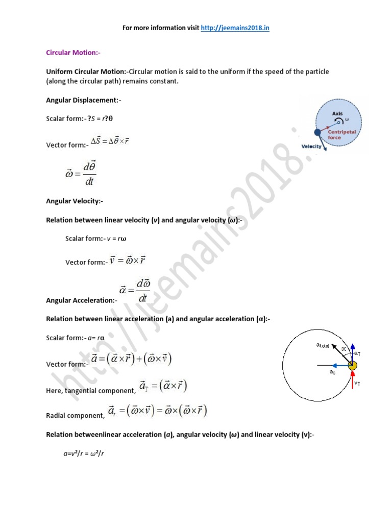 Circular and Rotational Motion | PDF | Rotation Around A Fixed Axis ...
