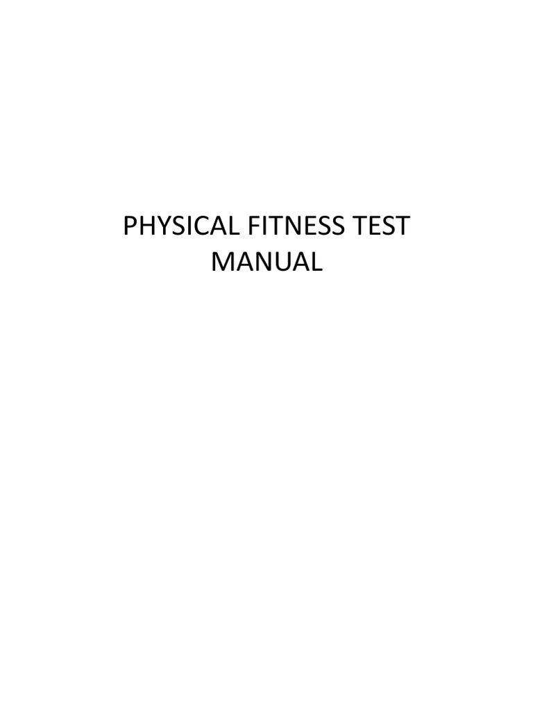 Physical Fitness Test Manual: Health & Skill Tests | PDF