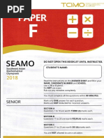 Seamo 2022 Paper D With Answers | PDF | Mathematics | Elementary Geometry