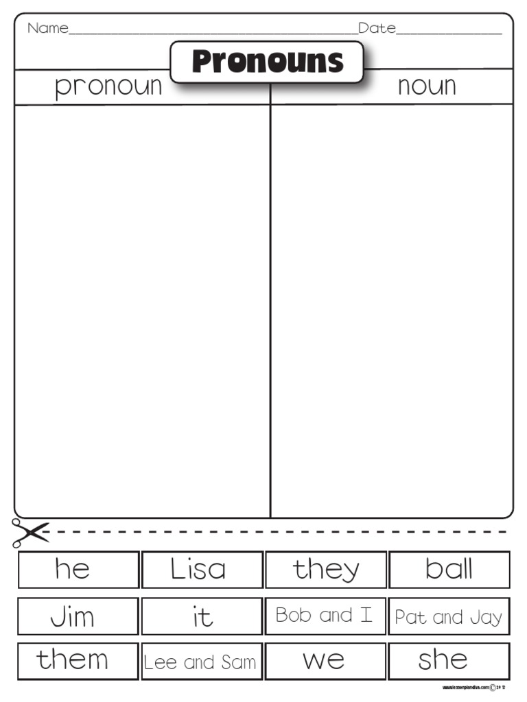 Pronouns Pronoun Noun: Bob and I Pat and Jay | PDF