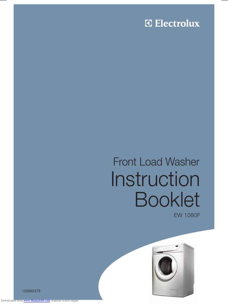 Instruction Booklet: Front Load Washer | Download Free PDF | Washing ...