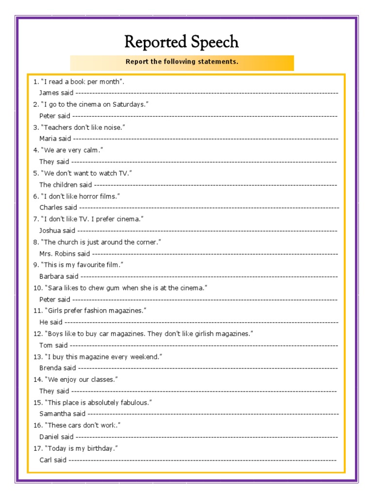 Reported Speech | PDF