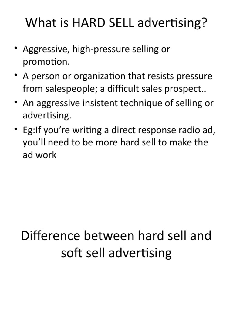 Understanding Hard Sell Advertising | PDF