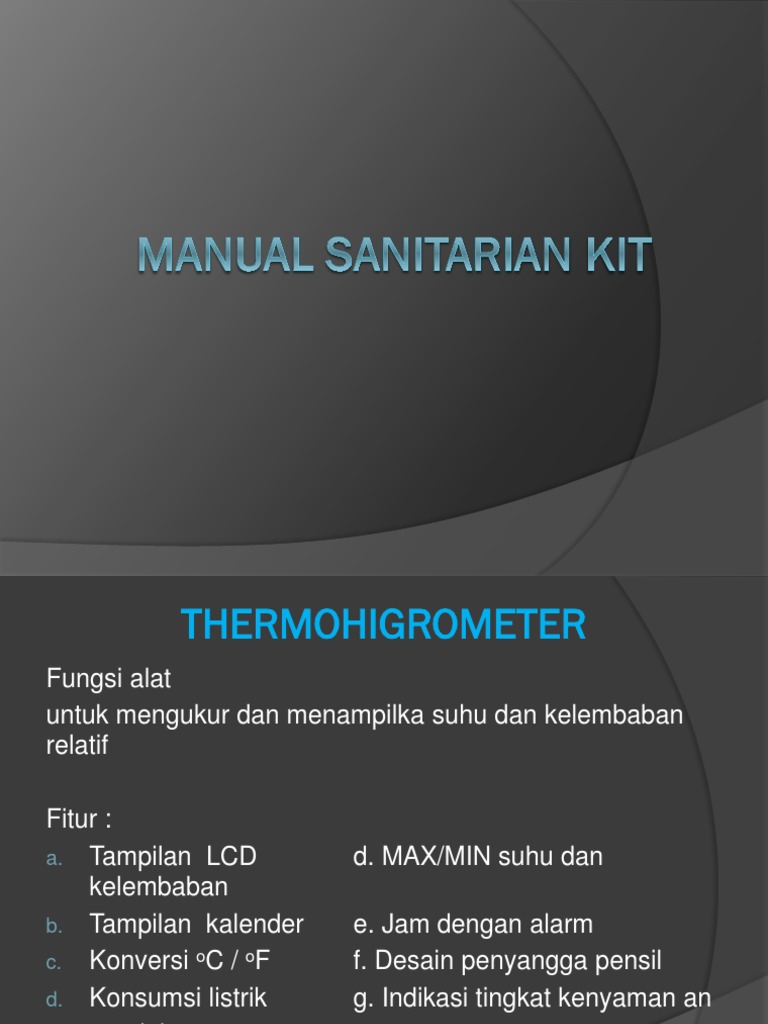 Manual Sanitarian Kit | PDF