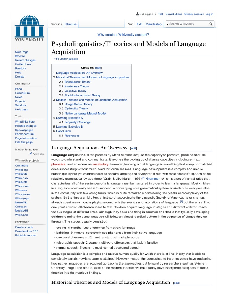 Theories of Language Acquisition Explained | PDF | Language Acquisition ...