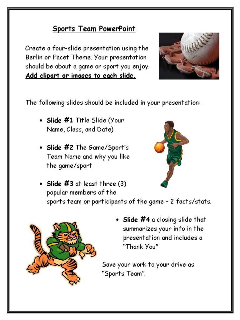 Sports Team Presentation Guide | PDF