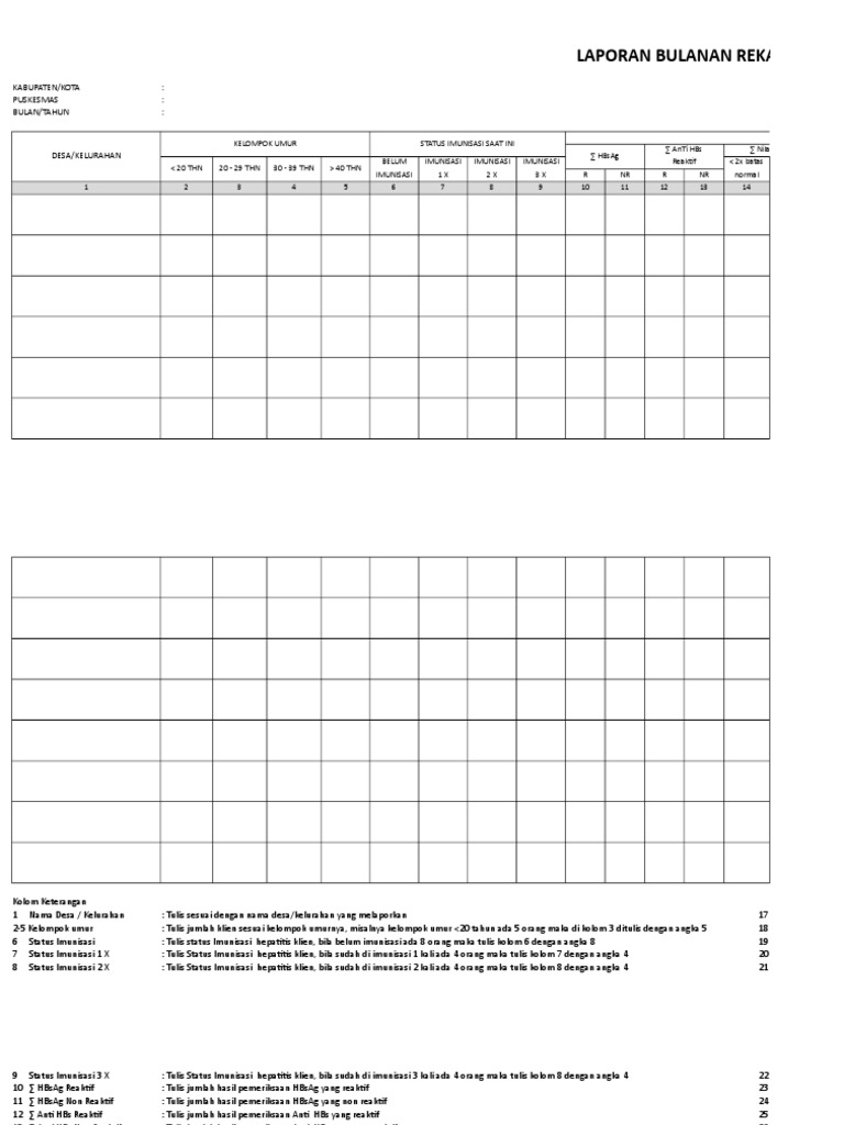 Form Laporan Hepatitis B | PDF