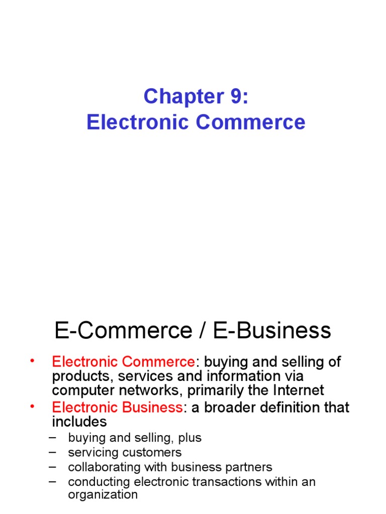 09 ECommerce | PDF | E Commerce | Business