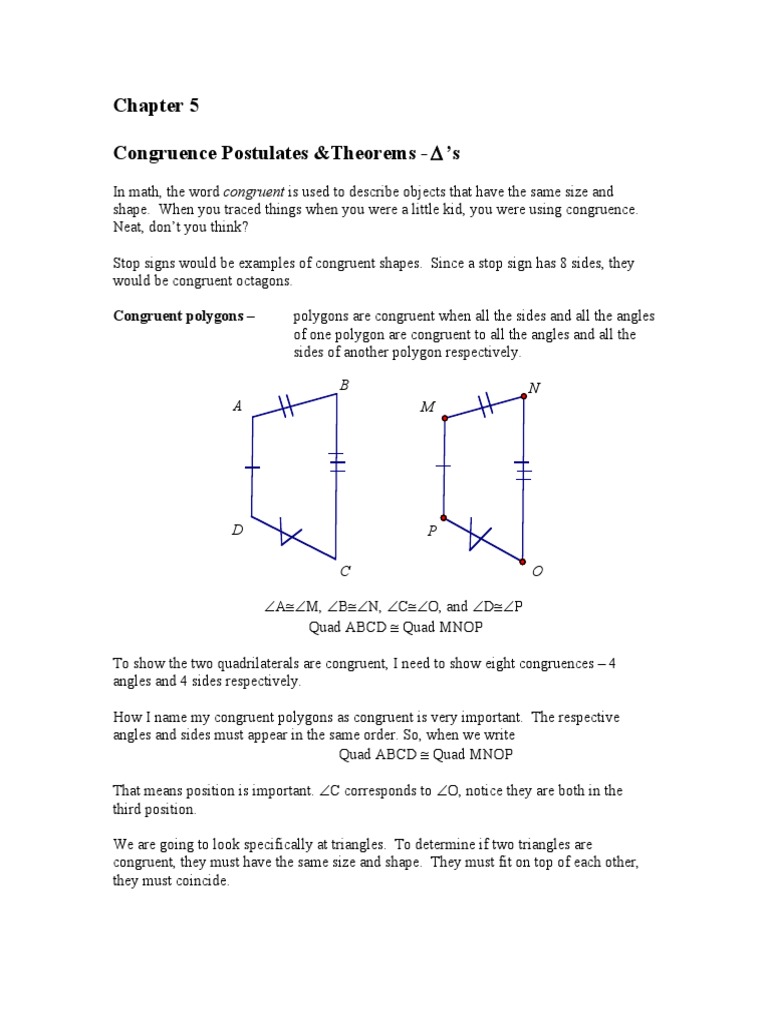 588 CH 8 Congruent Triangles | PDF | Euclidean Plane Geometry | Triangle