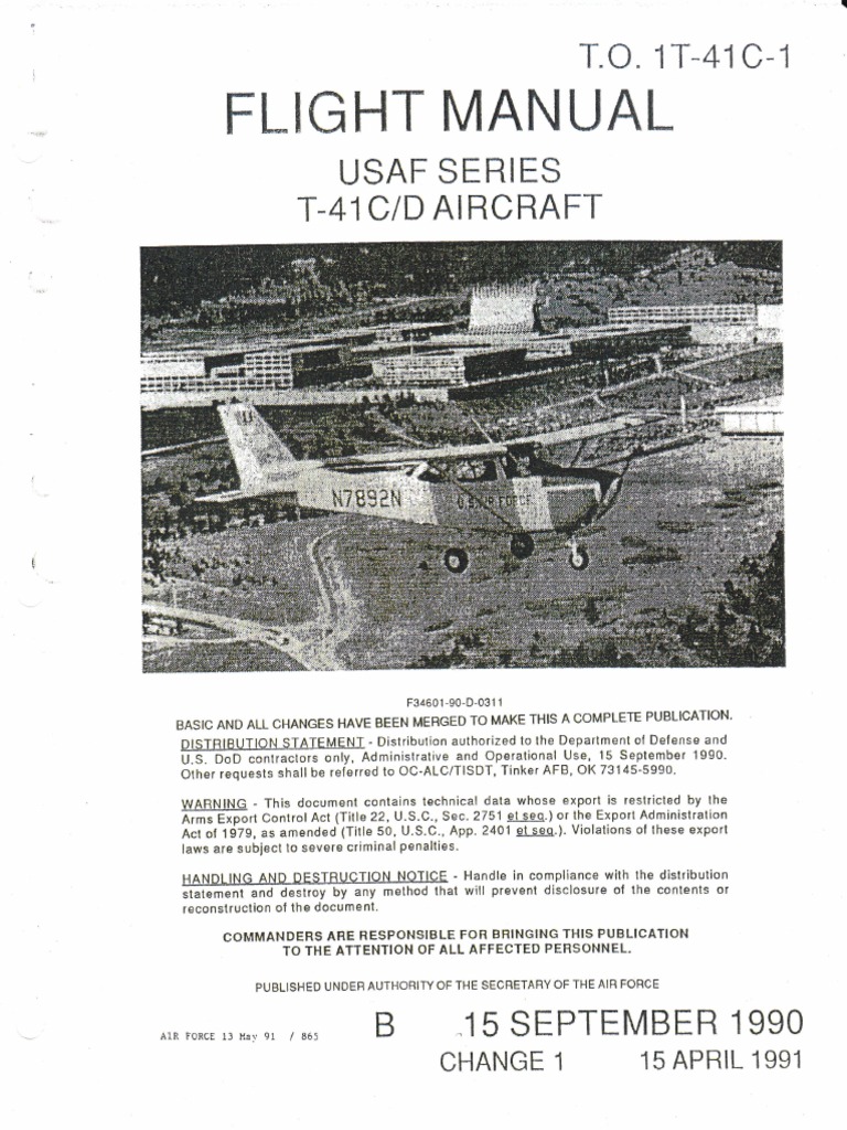 T-41C Aircraft Flight Manual | PDF | Internal Combustion Engine | Throttle