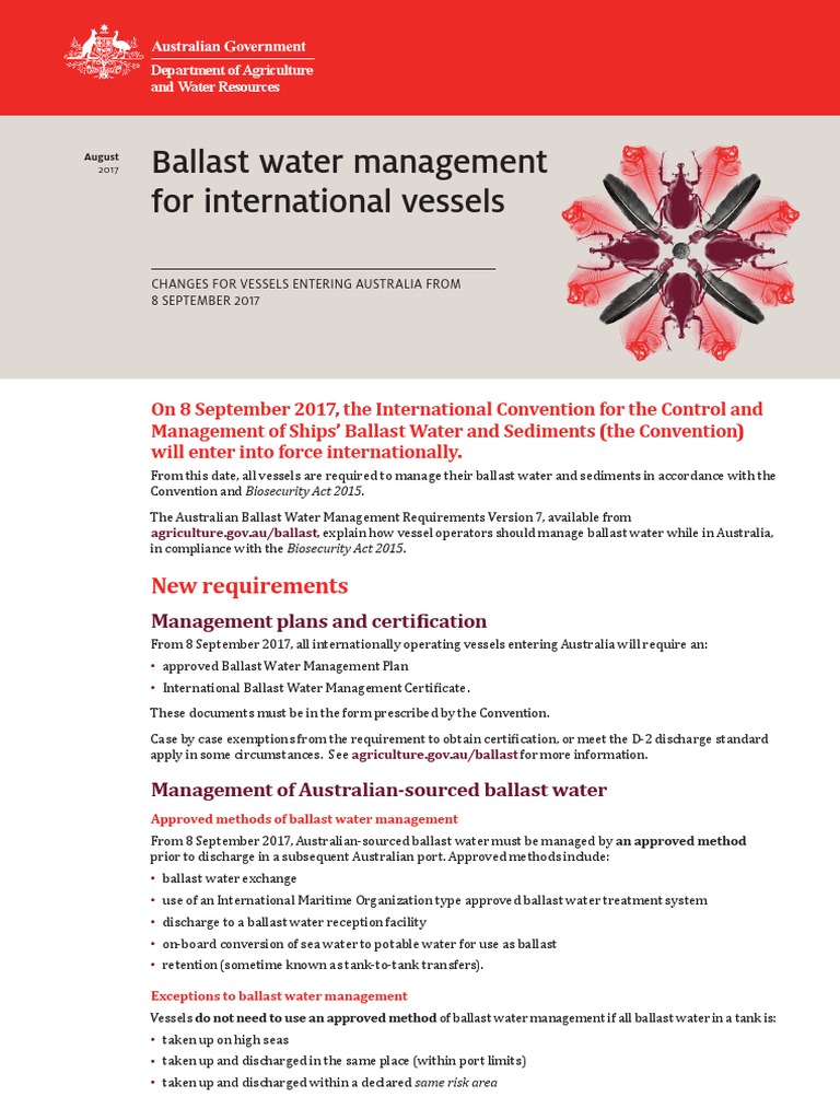 Australia’s Ballast Water Management Rules | PDF | Sea | Regulatory ...