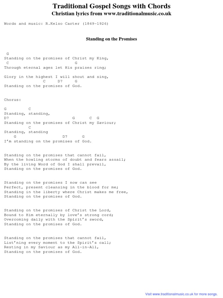 Standing On The Promises-Chords | PDF | Religion & Spirituality