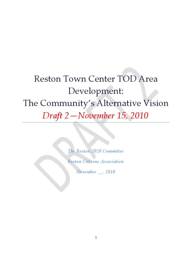 Reston Town Center TOD Area Development - D2 | Download Free PDF ...