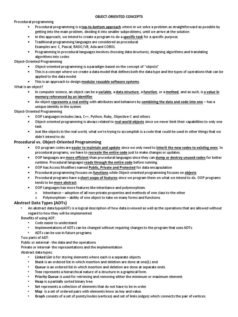 Lesson 1 Object Oriented Concepts Pdf Class Computer Programming Inheritance Object