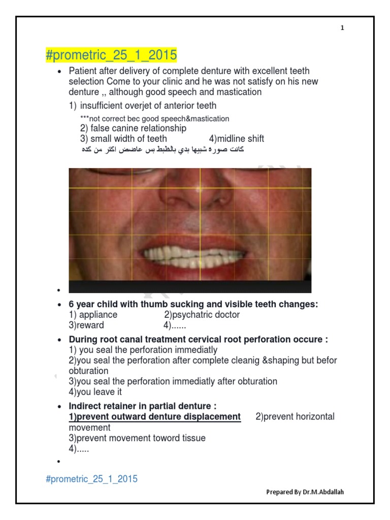 Prometric | PDF | Dentures | Diseases And Disorders