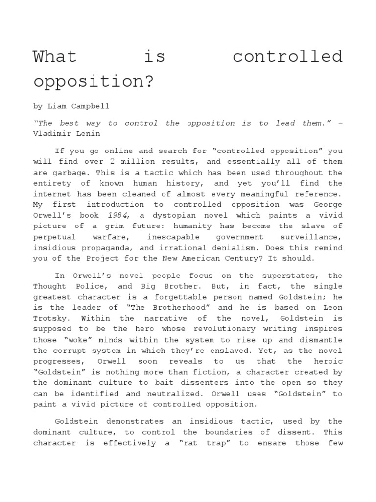 What Is Controlled Opposition | PDF