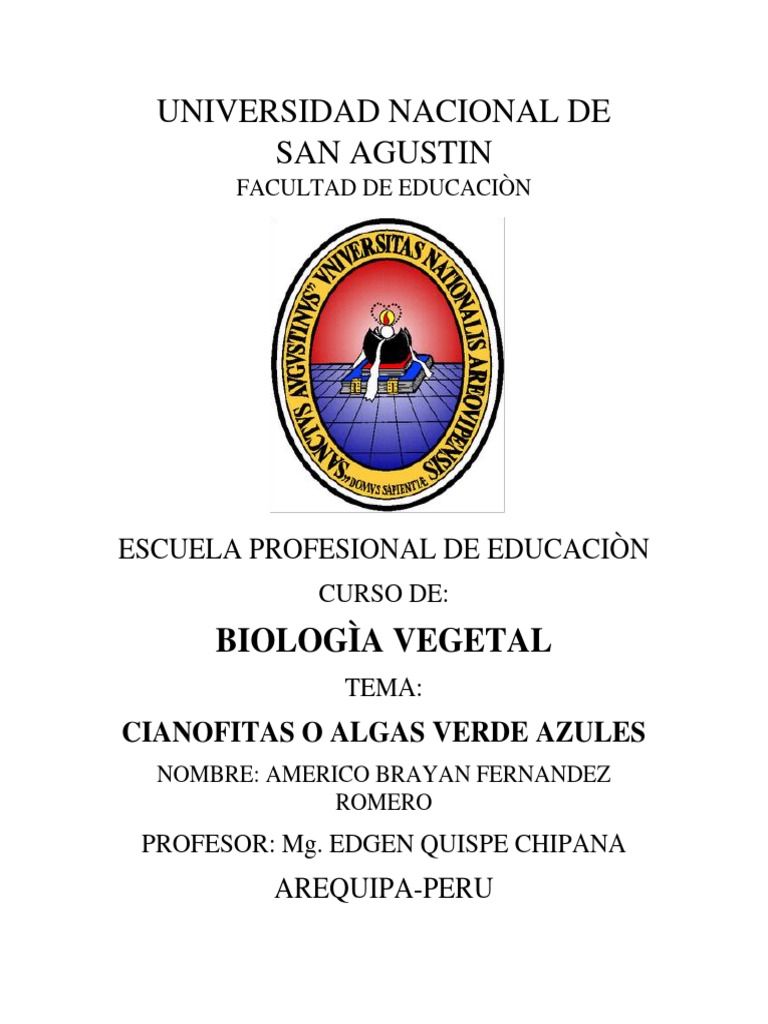 Cianofitas: Estructura y Función | PDF | Cianobacterias | Fotosíntesis