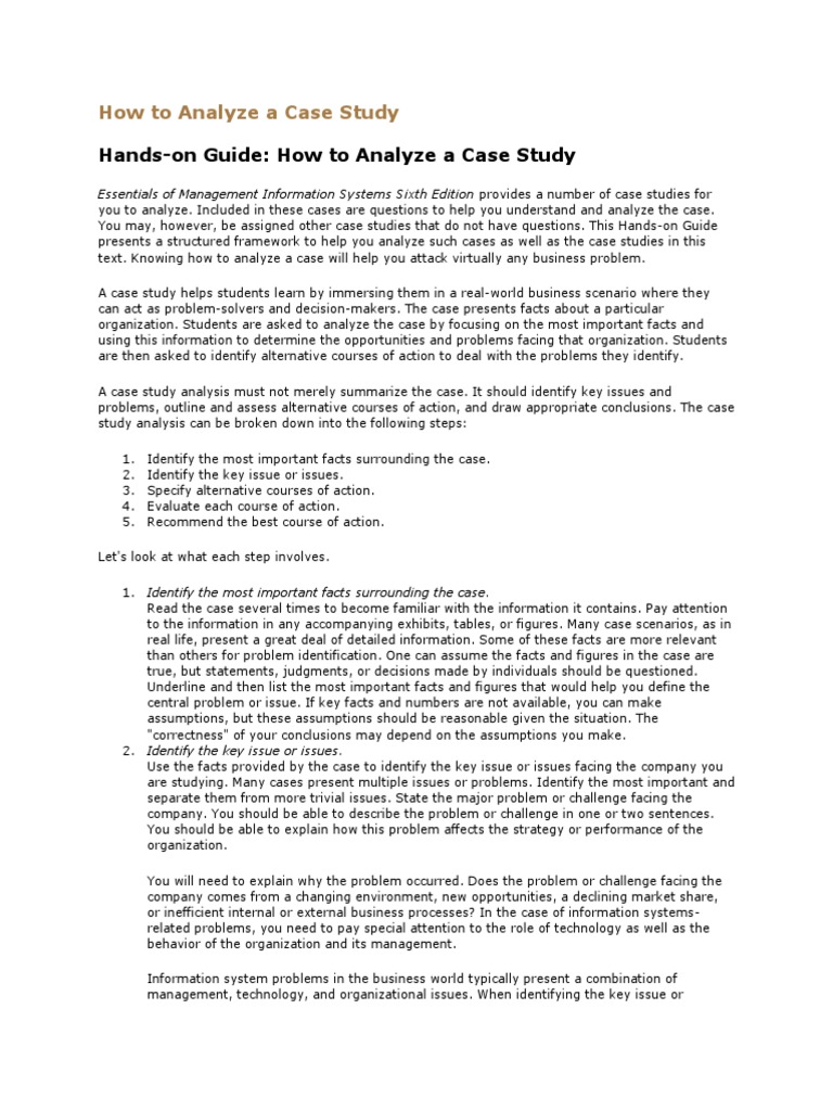How To Analyze A Case Study | PDF | Business Process | System