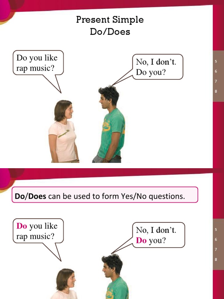 Present Simple: Do/Does Explained | PDF | Grammar | Entertainment (General)