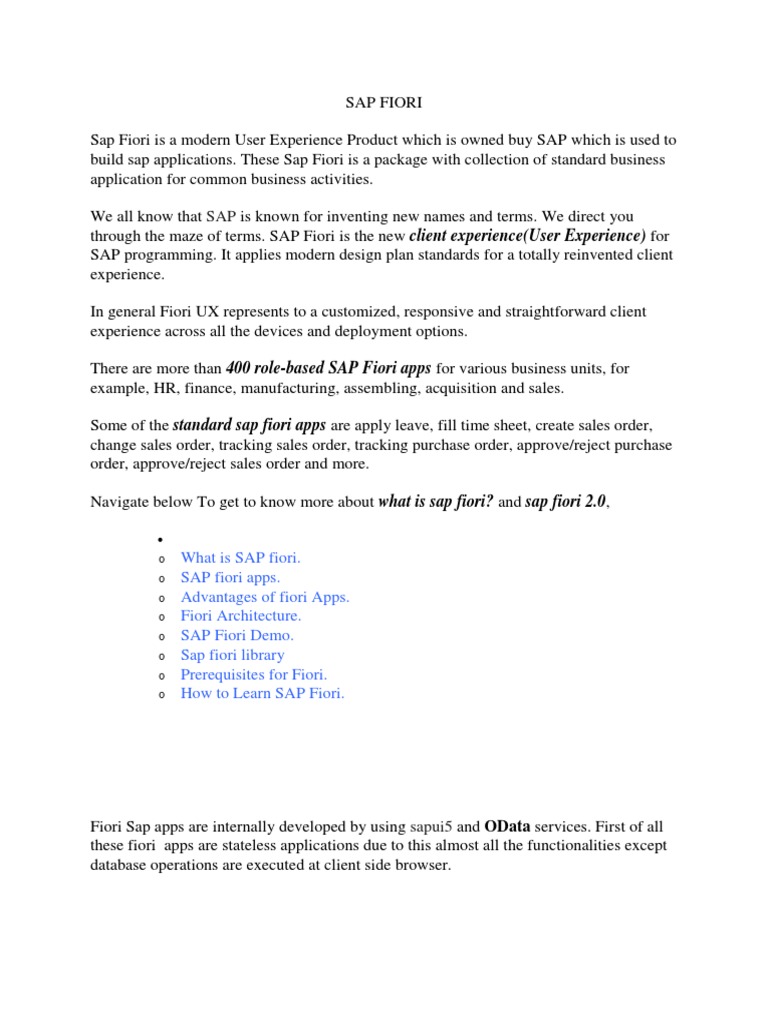 Fiori App Pdf Mobile App Application Software