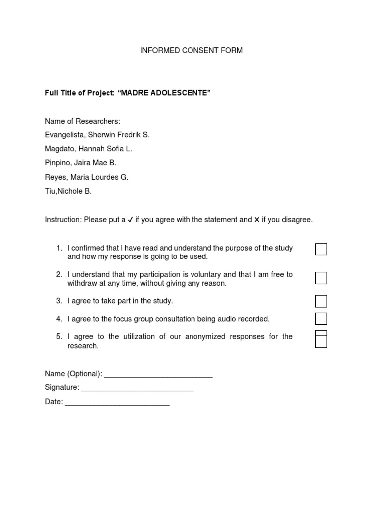 Informed Consent Form | PDF