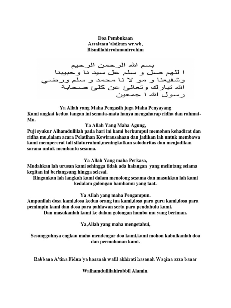 Doa Pembukaan | PDF | Agama & Spiritualitas