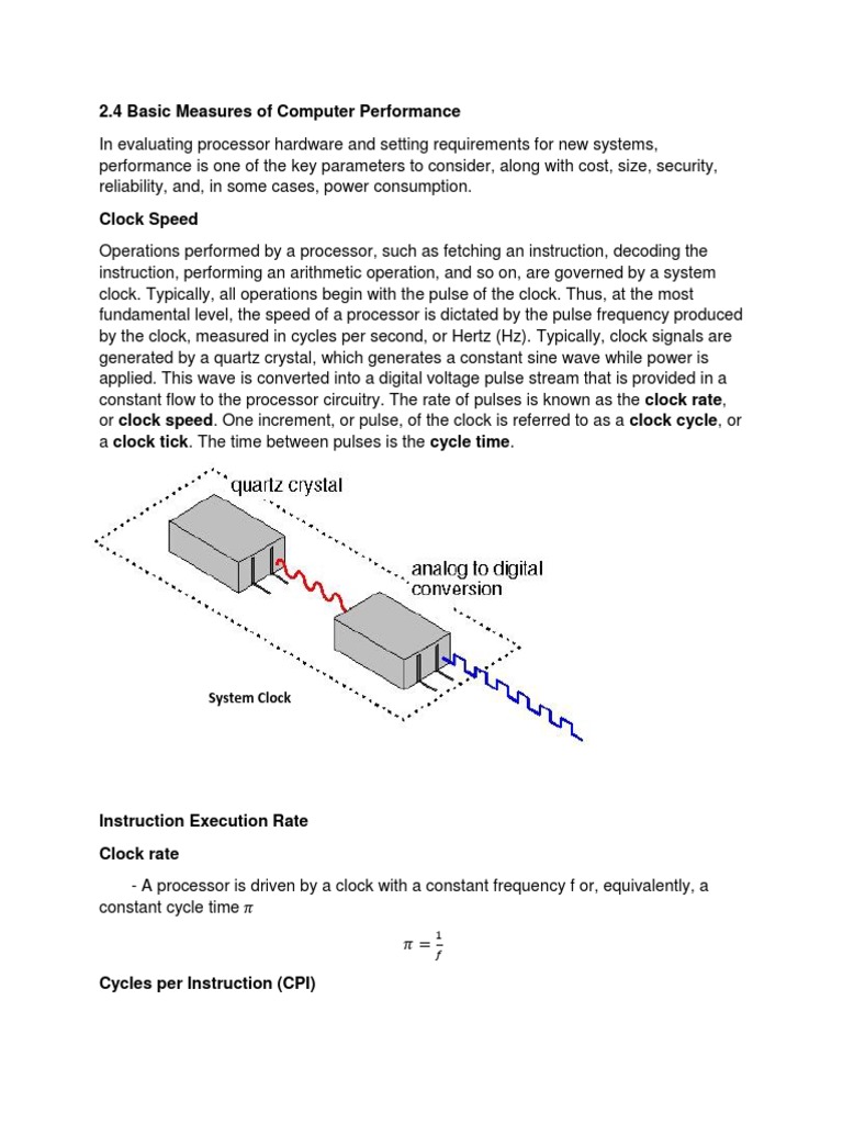 2.4 Basic Measures of Computer Performance: System Clock | PDF | Central Processing Unit | Hertz