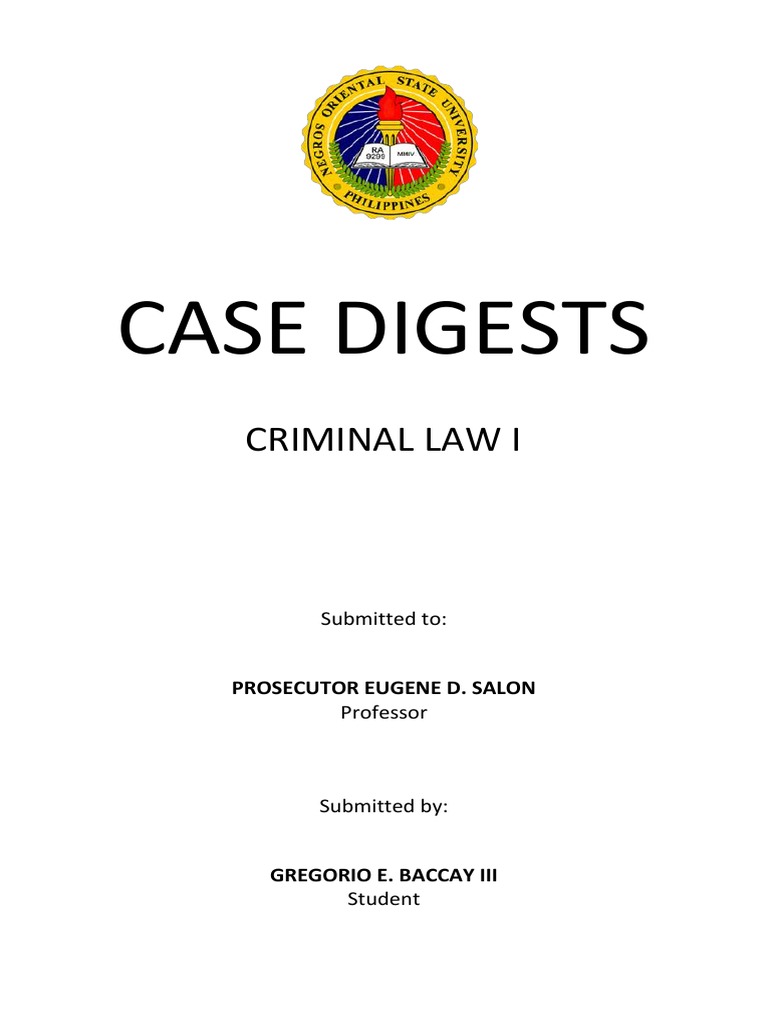 Case Digests: Criminal Law I | PDF