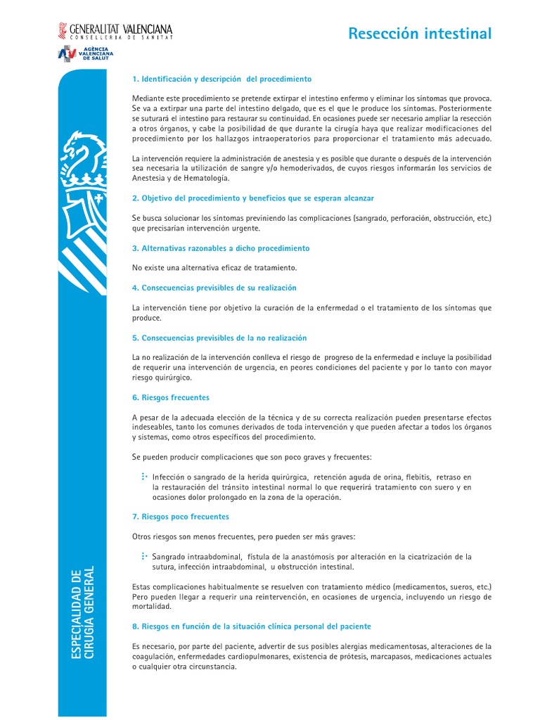 Resección intestinal: información sobre el procedimiento quirúrgico ...