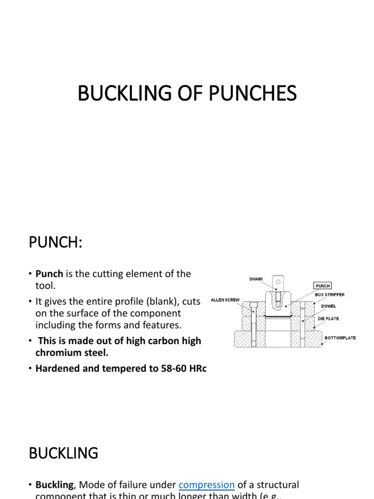 Punch Buckling and Clearance Calculations | PDF | Buckling | Young's ...