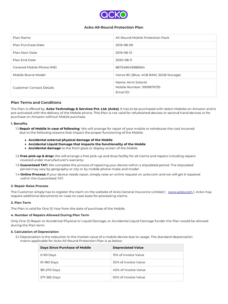 Mobile Protection Plan Guide | PDF | Mobile Phones | Damages