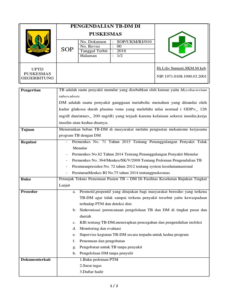Sop TB DM | PDF