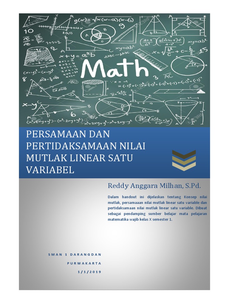 (Handout) Nilai Persamaan Dan Pertidaksamaan Nilai Mutlak | PDF