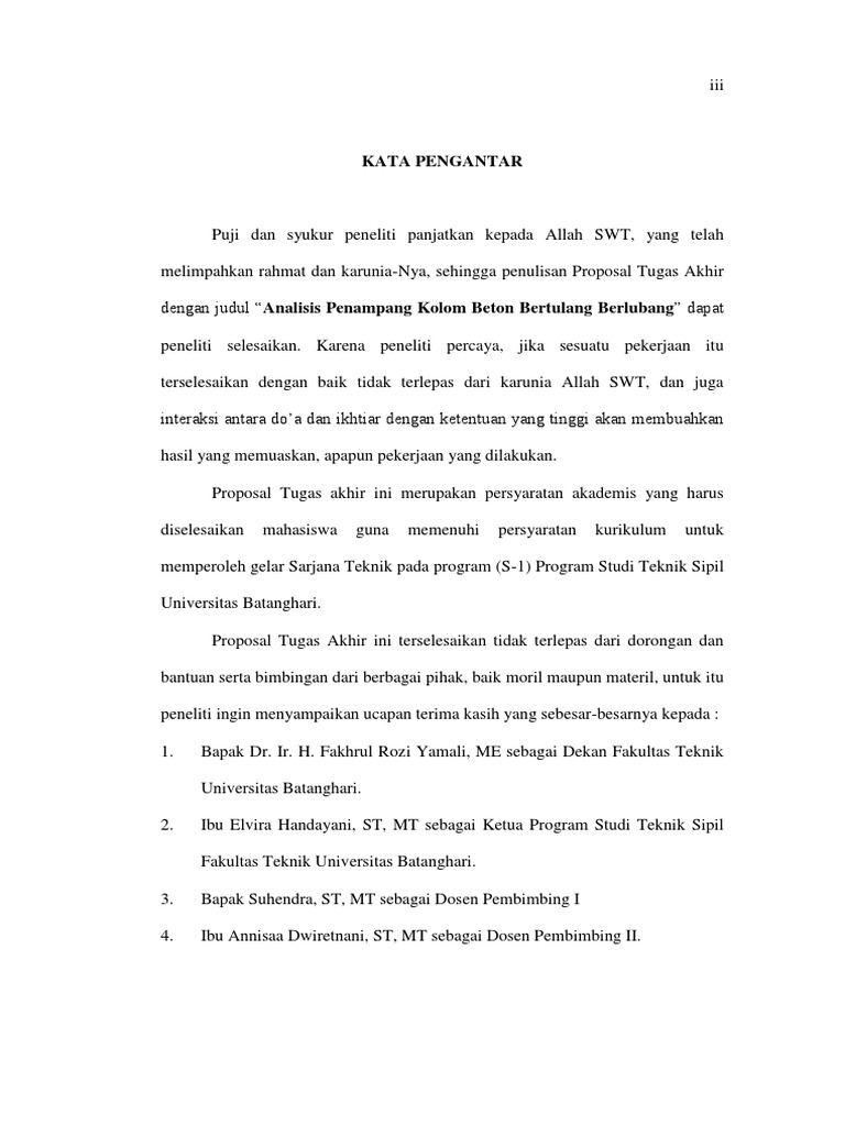 Kata Pengantar Tugas Akhir Pdf