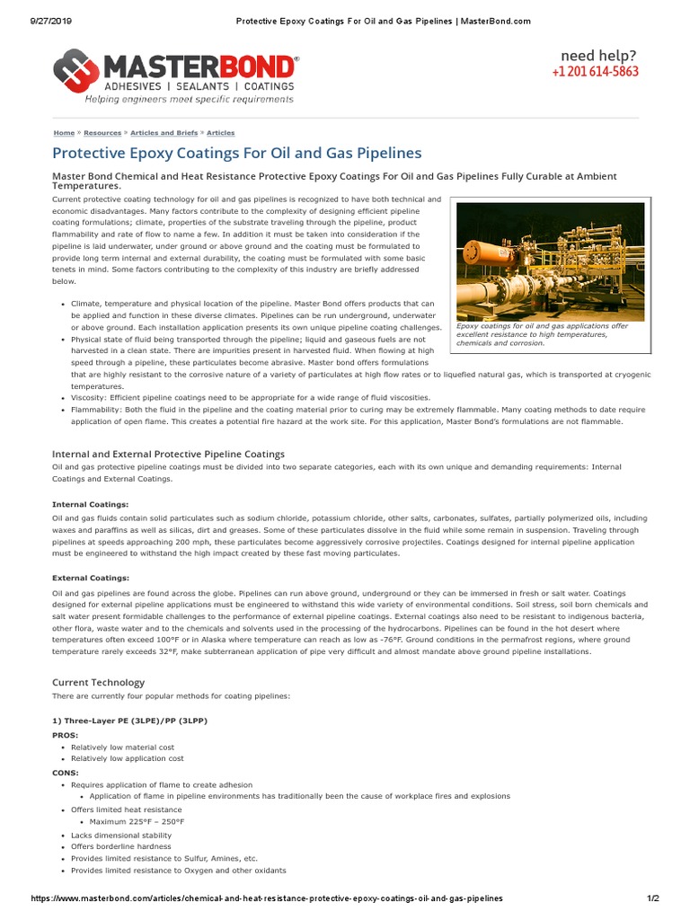 Protective Epoxy Coatings For Oil and Gas Pipelines | PDF | Pipeline ...