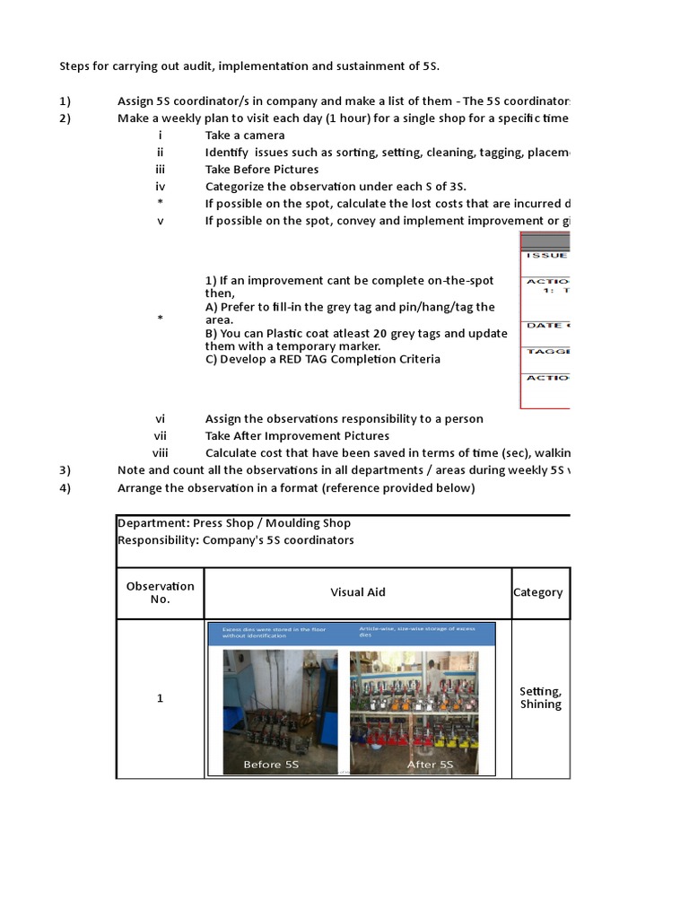 5S Implementation SOP | PDF | Business