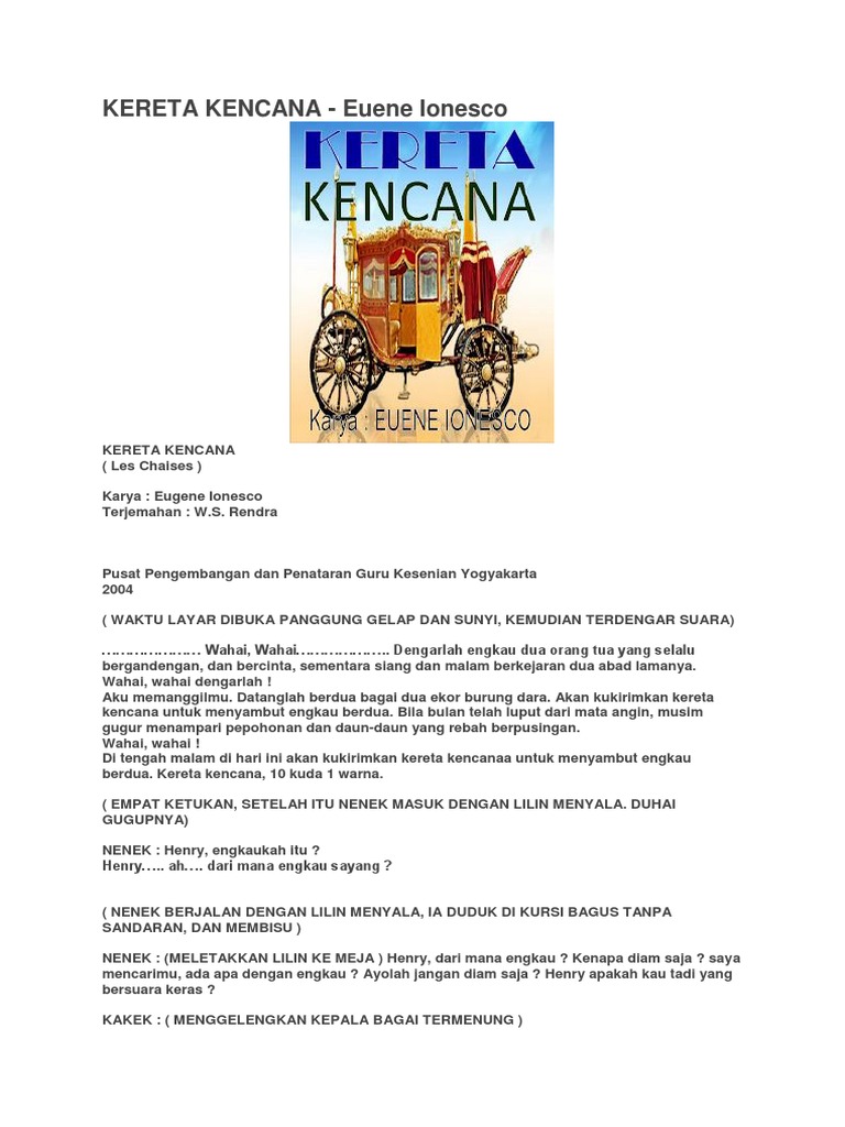 Naskah Drama Kereta Kencana Karya W.S Rendra PDF | PDF